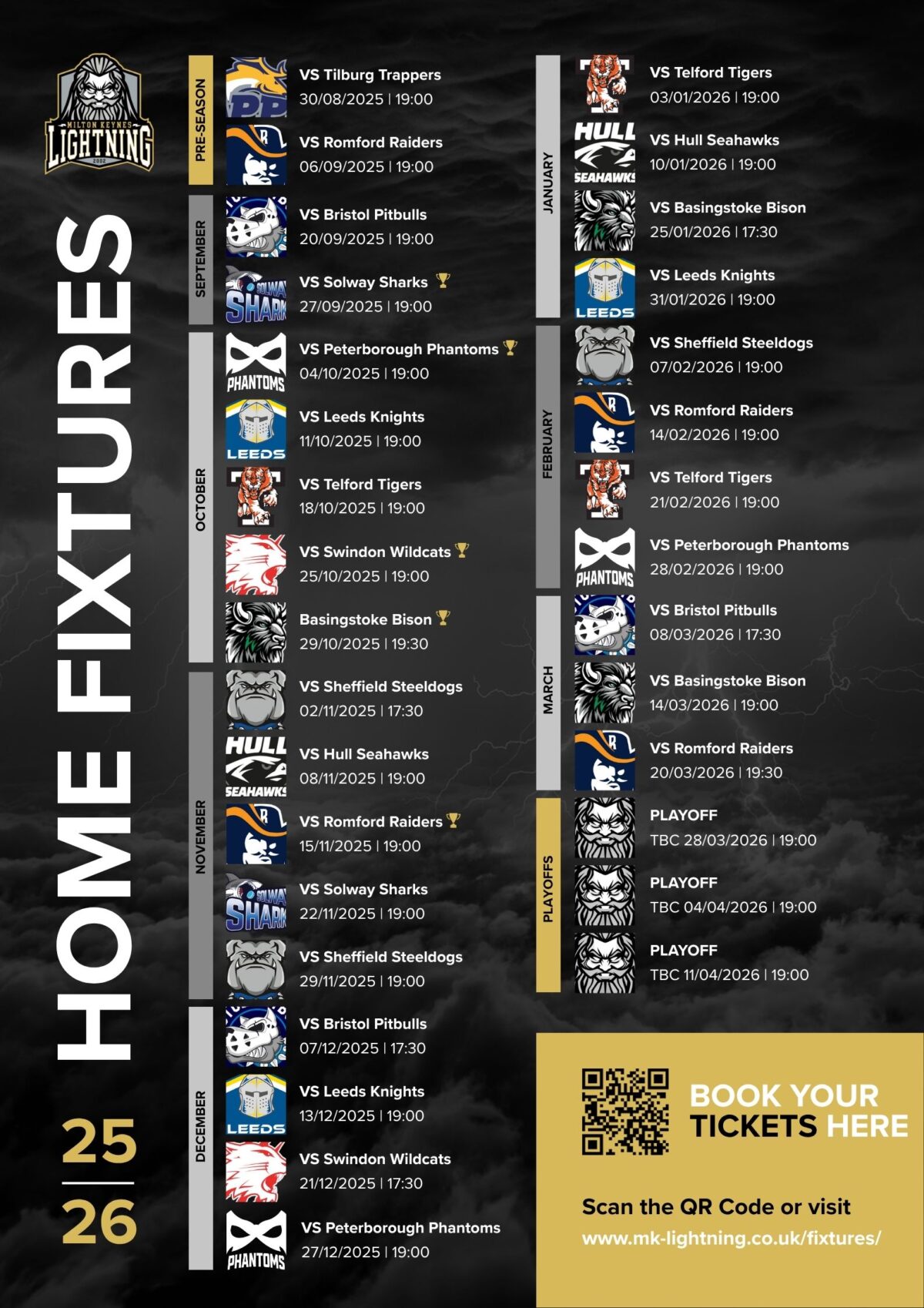 MK Lightning Home Fixtures for the 25/26 Season | Milton Keynes ...